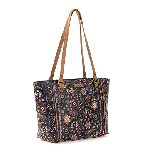 Sakroots Metro Tote Bag, Navy Tapestry World