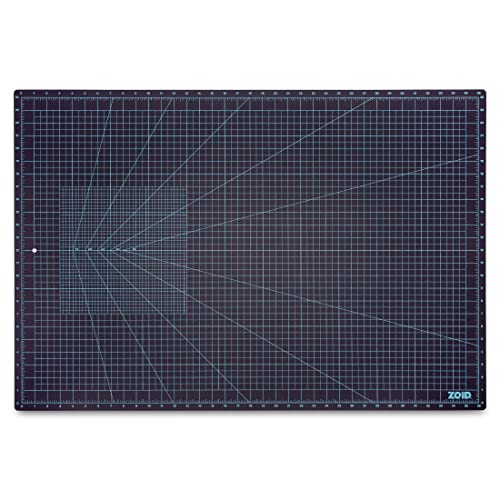 Zoid 18" x 24" Self-Healing Cutting Mat, PVC Grid Mat, Crafting and Sewing Mat for Multiple Projects, Arts and Crafts, Silhouette Cutting, Cyan/Purple BP