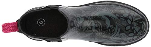 Sakroots Women's Boot, Rain Bootie, Rainboot Chelsea, Black Spirit Desert, 6