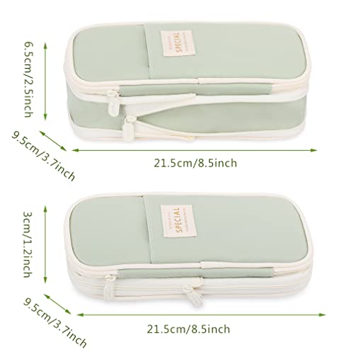 iSuperb Pencil Case Big Capacity Canvas Multifunction 20 Compartment Pen Bag Zipper Stationery Organizer Pouch Square Grid Cosmetic Bag…