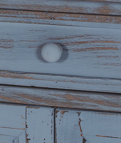 Rustic Cottage Accent Cabinet with 1 Drawer and 2 Doors in Blue Antique Finish for Living Room - Assembly Req'd., Distressed Wood, Adjustable/Removable Shelf