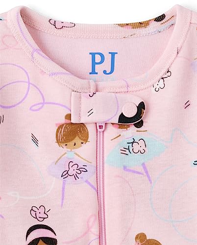 The Children's Place,and Toddler Snug Fit 100% Cotton Zip-Front One Piece Footed Pajama,CAMEO,12-18 MONTHS