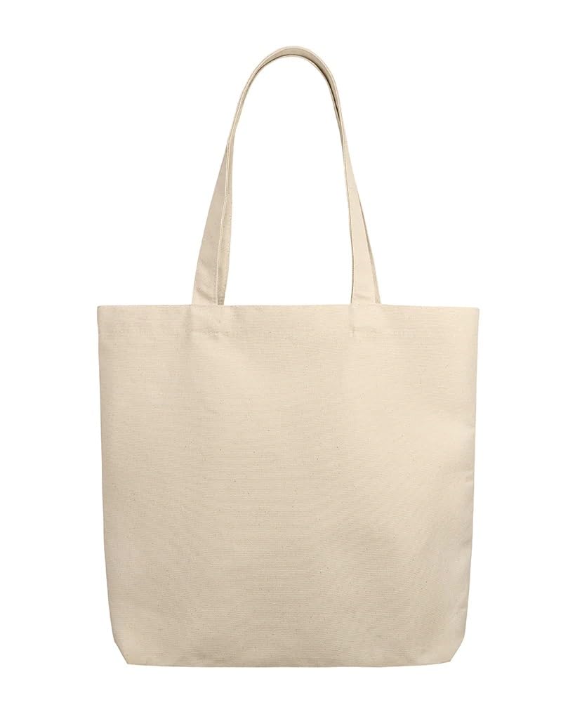 12 Pack Wholesale Organic Canvas Tote Bags Bulk with Handles, GOTS Certified Organic Cotton Totes Reusable Blank Cloth Fabric Bag