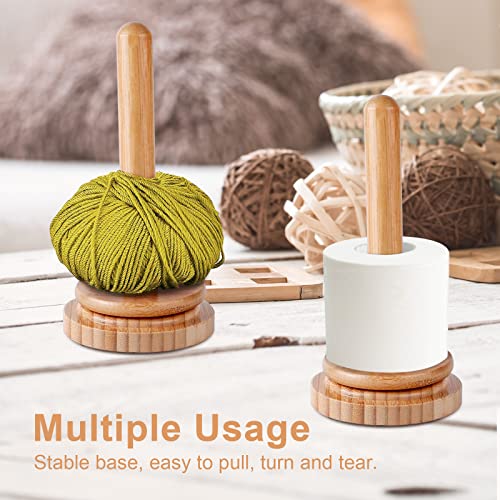 Joyeee Wood Yarn Holder with Twirling Mechanism Classic,Knitting Embroidery Accessory with Crochet Hook,Craft & Sewing Supplies
