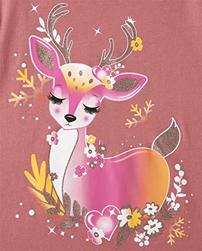 The Children's Place Girls Animal Long Sleeve Graphic T-Shirts,Multipacks Winter Deer/Owl/Unicorn 3-Pack Large