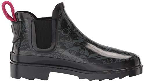 Sakroots Women's Boot, Rain Bootie, Rainboot Chelsea, Black Spirit Desert, 6