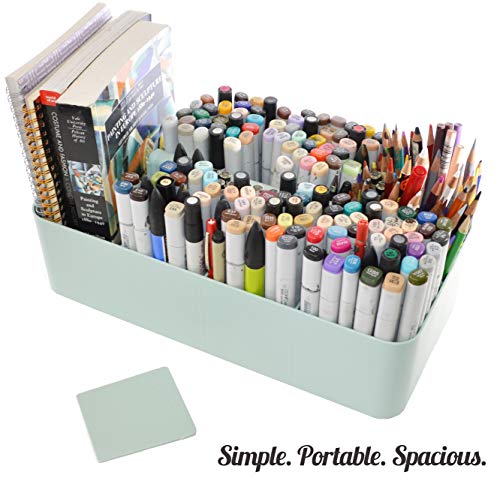 Enjoy Organizer 2 PACK - Portable DIY 8 Dividers Durable Plastic Tote Basket Bin Tool & Supply Cleaning Caddy with Handle Made In USA (Mint)