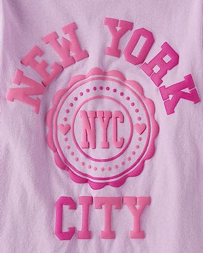 The Children's Place Girls Assorted Everyday Long Sleeve Graphic T-Shirts,Multipacks New York City/Paris 2-Pack Large