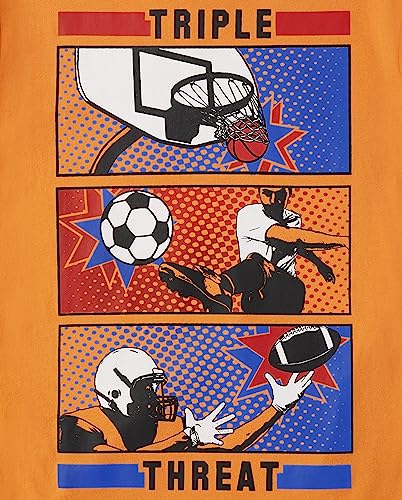 The Children's Place,Short Sleeve Sports Graphic T-Shirt,Carrot Stick,Medium (7/8)