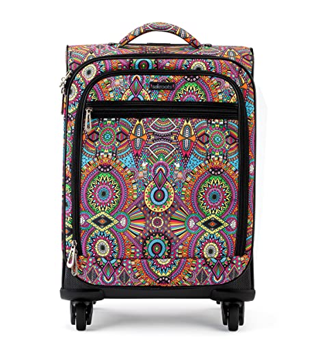 Sakroots Women's On The Go 21" Roller Suitcase in Sustainable Materials, Rainbow Wanderlust, Carry-On 22-Inch