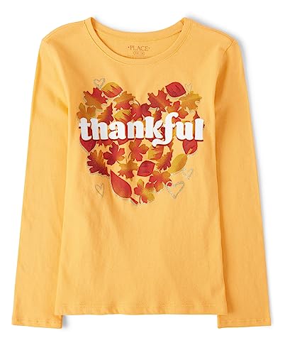 The Children's Place,Long Sleeve Fall Thanksgiving Graphic T-Shirt,Medium (7/8)