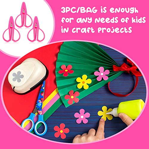 3 Pieces Mini Scissor Travel Scissors Tiny Small Scissors Portable Snips Scissors for Sewing Craft Scissors with Cover for Women Girls Embroidery Fabric Thread, 2.56 x 1.65 Inch, Pink