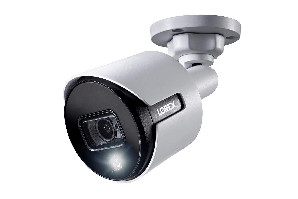 Lorex C581DA Indoor/Outdoor 2K 5MP Super Analog HD Active Deterrence Bullet Camera, 2.8mm, 135ft IR Night Vision, CNV, Works with D841/D841B Series, Only Camera, White (Renewed)