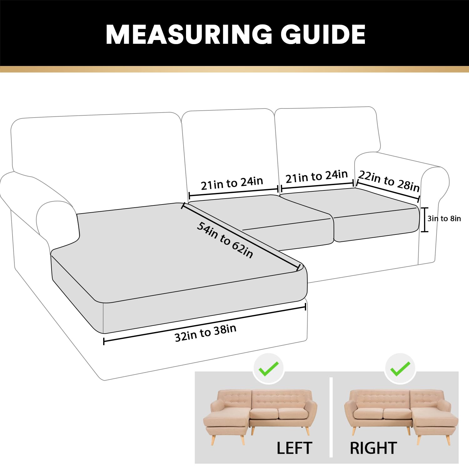 PrinceDeco Sectional Couch Covers 3 Pieces Velvet Sofa Covers L Shape Soft Couch Covers for Sectional Sofa Corner Sofa Cover Couch Cover for Dogs Washable (2 Seater + 1 Chaise,Taupe)