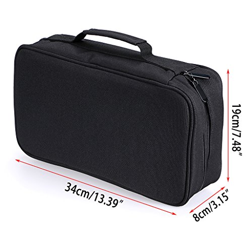 BTSKY Art Marker Carrying Case Lipstick Organizer-60 Slots Canvas Zippered Markers Storage for Touch Spectrum Noir Paint Sharpie Markers, Empty Wallet Only (Black)