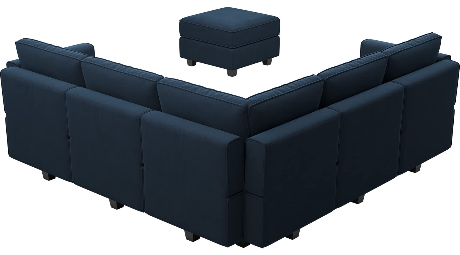 Belffin Modular Sectional Sofa with Storage Seats Velvet L Shaped Corner Couch Convertible Sectional Sofa with Chaise (Blue, L Shape-1)…