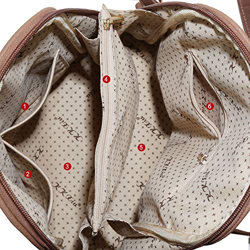 KKXIU Women Backpack Purse Casual daypacks for ladies Synthetic Leather Shoulder Bag (Medium, khaki)