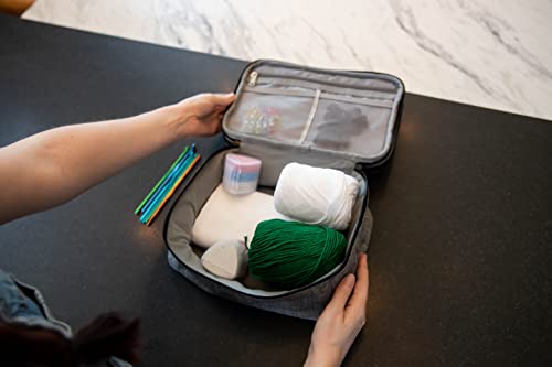Gekko and Co. Large Sewing Basket - Basic Sewing Notions and Accessories, Sewing Kit for Adults - Beginner Sewing Kit for Thread, Needles, Machine—with Finger Tips, Fabric Markers, and Clips