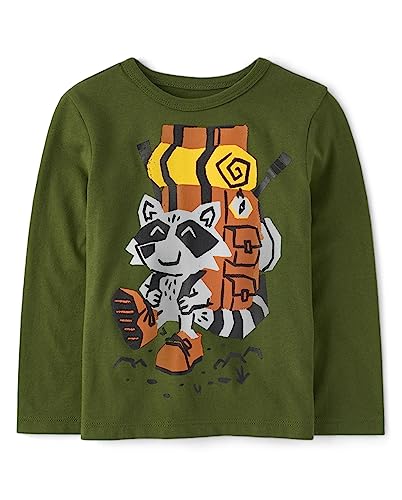 The Children's Place Baby-Boys And Toddler Boys Long Sleeve Graphic T-shirt Camp Racoon 5T