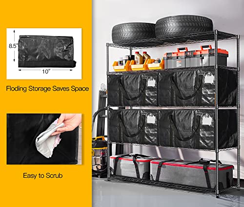Heavy Duty Moving Bags, Extra Large Storage Totes for Space Saving, Carrying Handles and Marking Card Pocket for Moving, Organizer, Camping and Travel 94L (8 Pack)
