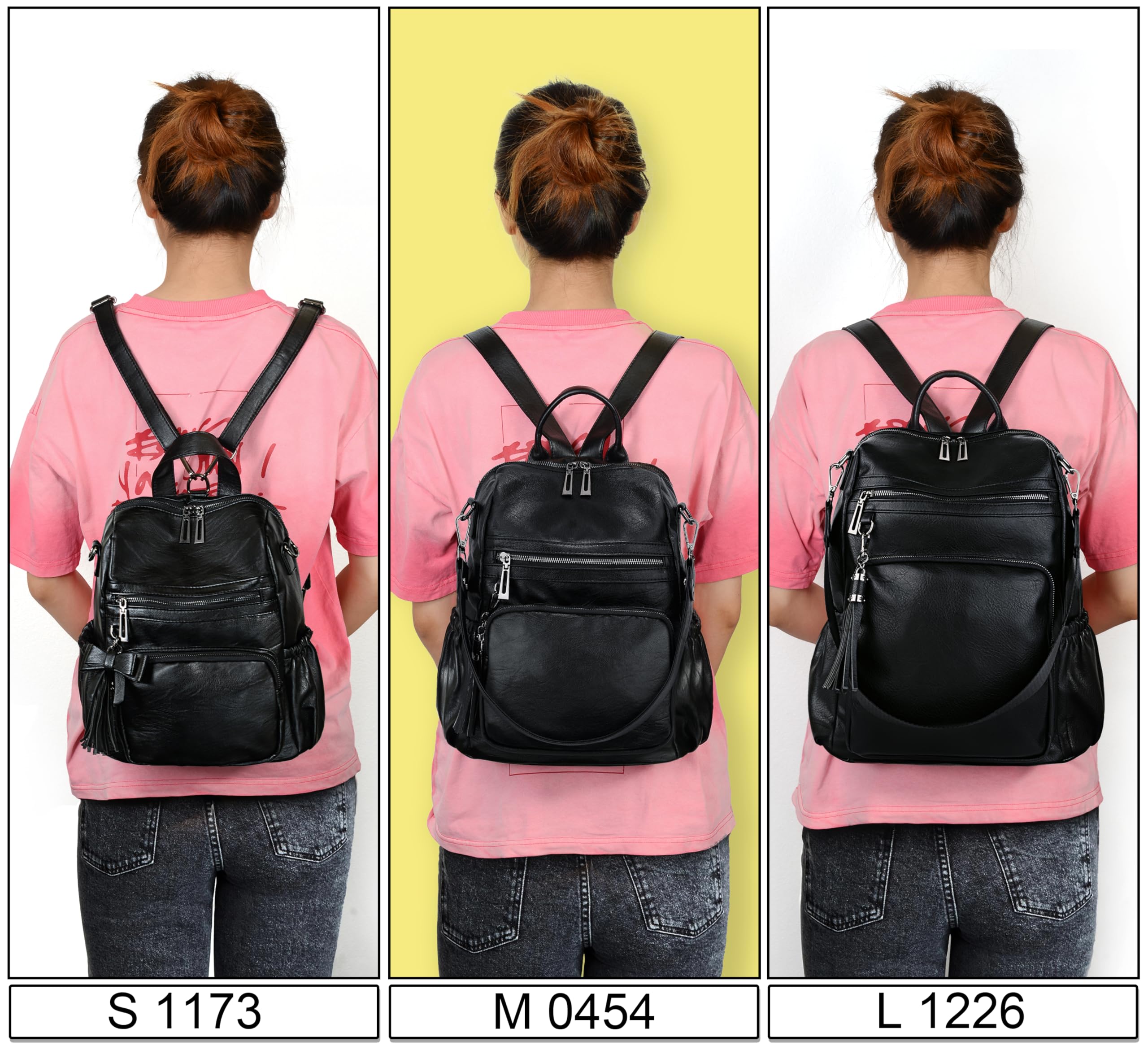 UTO Women Backpack Purse Leather Vegan Ladies Fashion Designer Rucksack Convertible Travel Shoulder Bag with Tassel