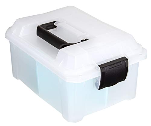 ArtBin 6817AG Sidekick Cube Carrying Case with Open Lift-Out Tray, Portable Art & Craft Organizer with Handle, [1] Plastic Storage Case, Clear
