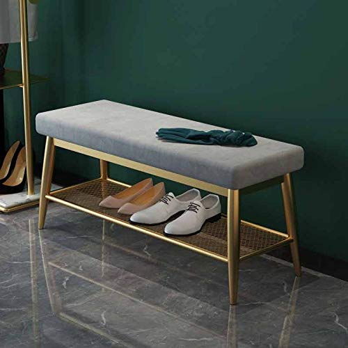 ZXZAX Shoe Change Stool Shoe Cabinet Home Door Can Sit Bed End Bench Simple Door Shoe Stool (Color : E, Size : 100cm Length)