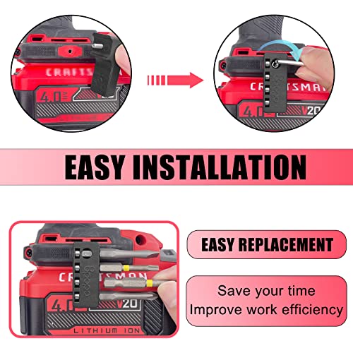 Powerful Magnet Bit Holders fit for Craftsman V20 Drill or Driver,Drill Bit Holster Storage 4 Hex Driver Bit on side of Power Drill for Easy Acces,Right Side