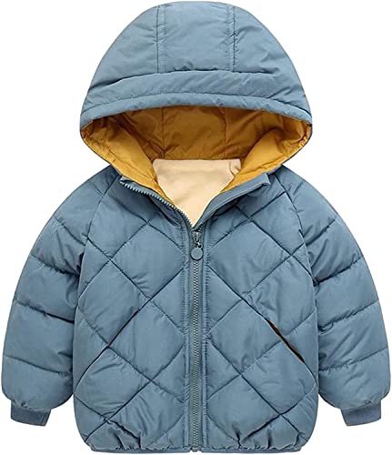 Winter Coats for Baby Boys Girls Solid Winter Thick Warm Hooded Windproof Coat Snowsuit Kids Toddler Outwear (blush Red, Small)