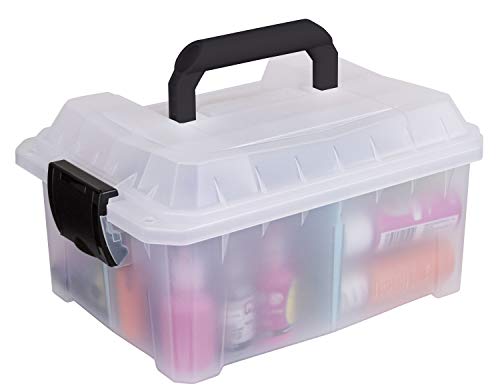 ArtBin 6817AG Sidekick Cube Carrying Case with Open Lift-Out Tray, Portable Art & Craft Organizer with Handle, [1] Plastic Storage Case, Clear