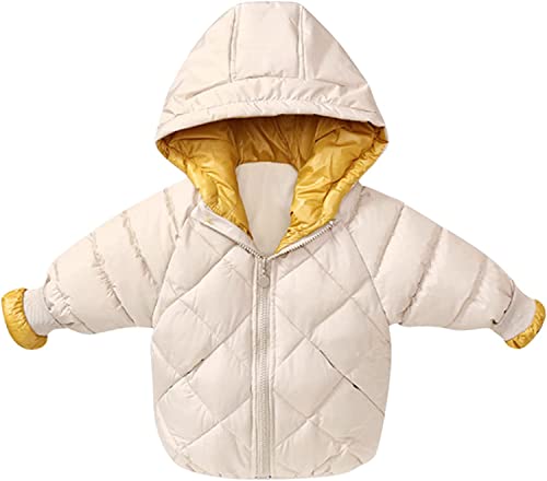 Winter Coats for Baby Boys Girls Solid Winter Thick Warm Hooded Windproof Coat Snowsuit Kids Toddler Outwear (blush Red, Small)