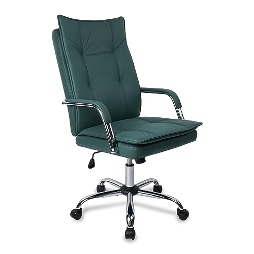 CLATINA Office Desk Chair Breathable Fabric, Executive Chair Swivel Comuputer Chair Ergonomic Cloth Chair with Padded Armrest Wheels for Home Office, Green 1Pack