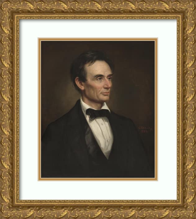 ArtDirect George Peter Alexander Healy 15x17 Gold Ornate Frame and Double Matted Museum Art Print Titled - Abraham Lincoln (1860)