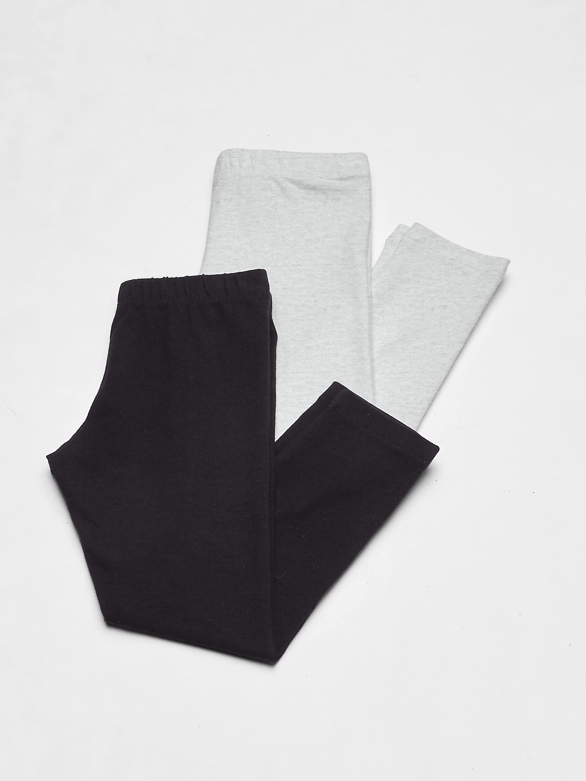 The Children's Place Girls Leggings,Black/ Smoke Gray 2 Pack,M (7/8)