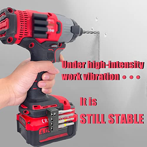 Powerful Magnet Bit Holders fit for Craftsman V20 Drill or Driver,Drill Bit Holster Storage 4 Hex Driver Bit on side of Power Drill for Easy Acces,Right Side