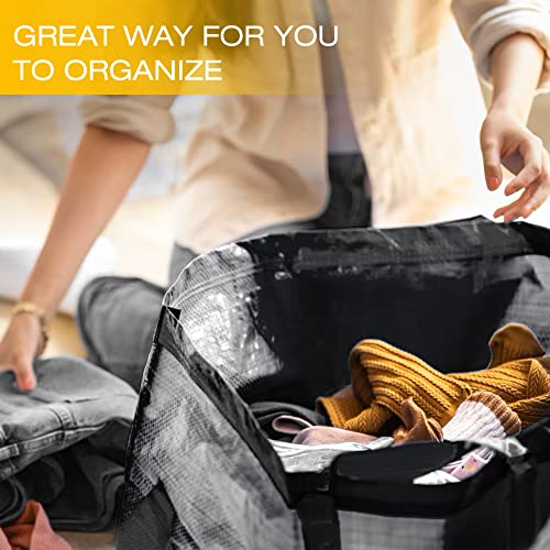 Heavy Duty Moving Bags, Extra Large Storage Totes for Space Saving, Carrying Handles and Marking Card Pocket for Moving, Organizer, Camping and Travel 94L (8 Pack)