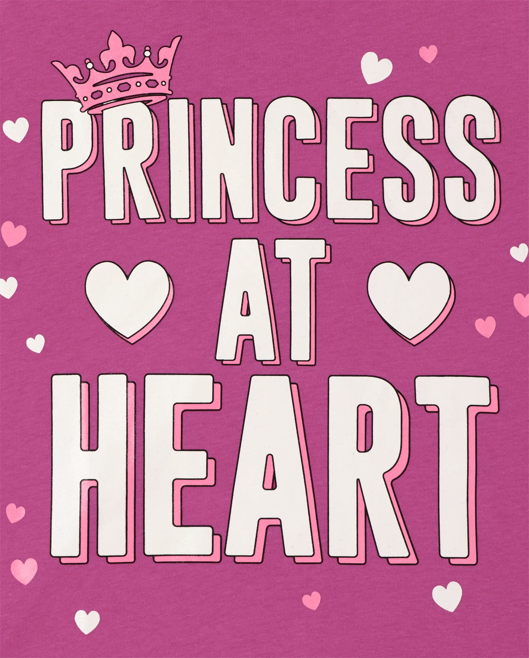 The Children's Place Girls Assorted Everyday Long Sleeve Graphic T-Shirts,Multipacks Princess/Princess at Heart 2-Pack Medium