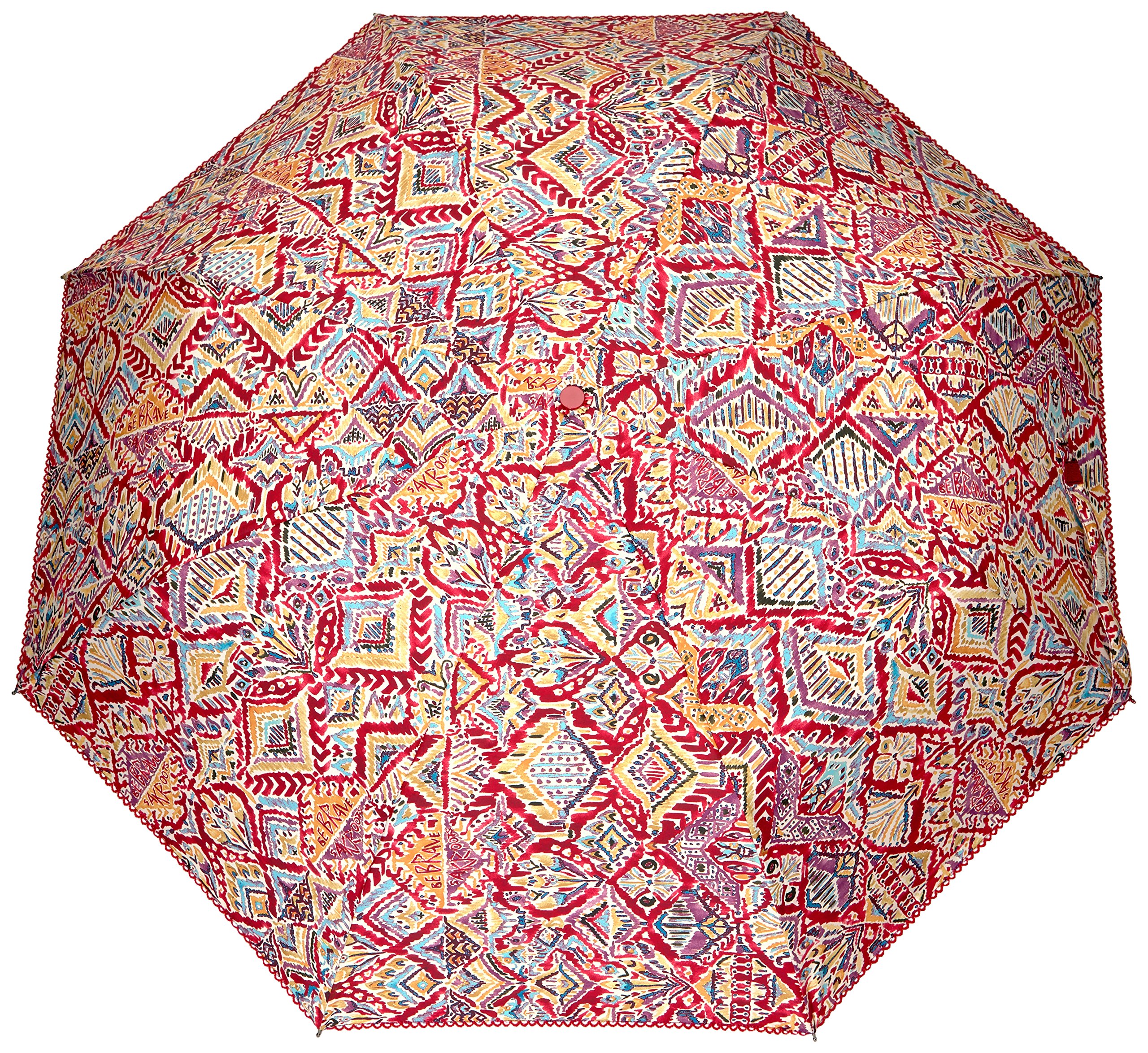 Sakroots Aritst Circle Boxed Umbrella, Sweet Red Brave Beauti