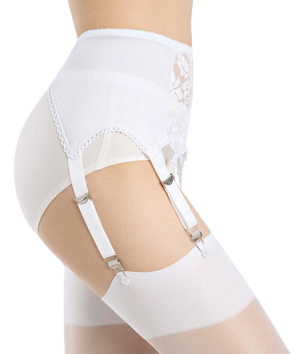 Lace Thigh Garter Belt Stretchy Suspender Strap Belt for Lingerie Thigh Stockings White