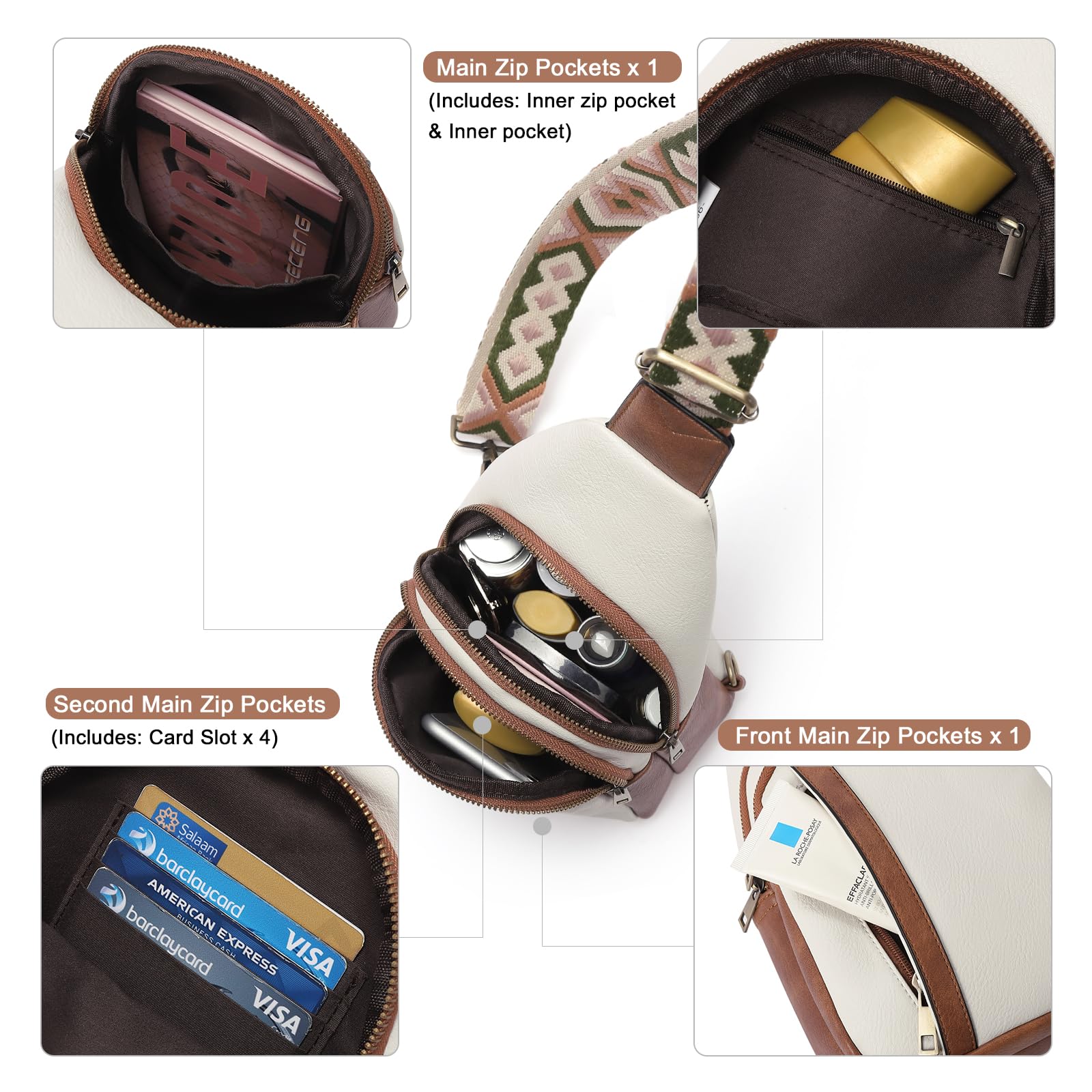 CLUCI Sling Crossbody Bag Bundles with Cute Backpack