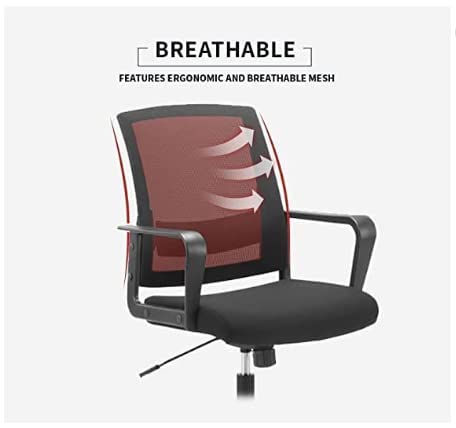 CLATINA Office Chair Mid Back Ergonomic Desk Chairs Rolling Mesh Computer Chair with Executive Lumbar Support and Height Adjustable Design for Home Offic (4 Pack)