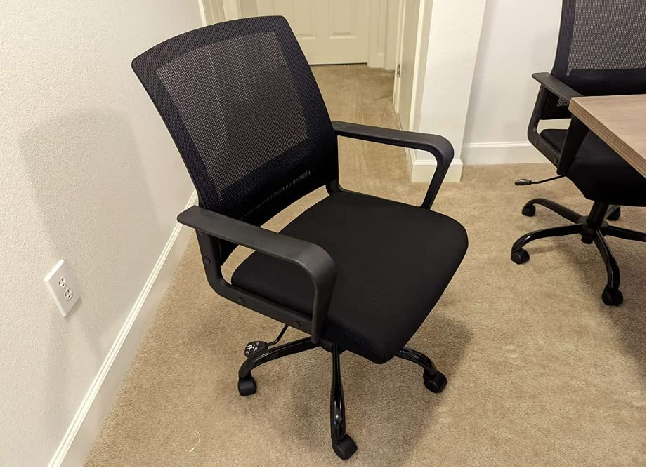 CLATINA Office Chair Mid Back Ergonomic Desk Chairs Rolling Mesh Computer Chair with Executive Lumbar Support and Height Adjustable Design for Home Offic (4 Pack)