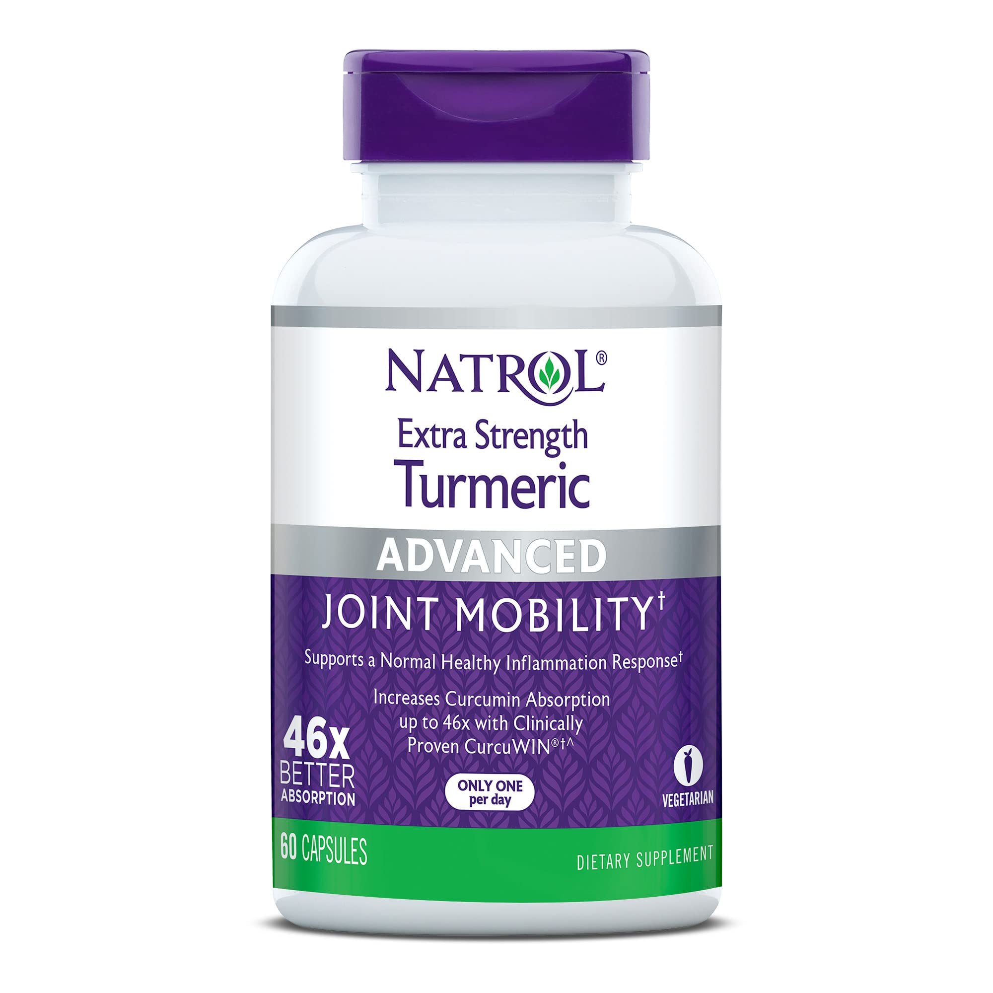 Natrol Extra Strength Turmeric, Dietary Supplement for Joint Health, Turmeric Supplement for Adults, 60 Capsules, Up to a 60 Day Supply