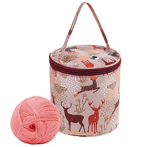 Small Yarn Storage Bags Portable Knitting Bag Case Organizer Crochet Thread Sewing Accessories Storage Tote Bag for Carry Crochet Hooks,Short Knitting Needle,Skein Yarn,Knitting Crochet Supplies