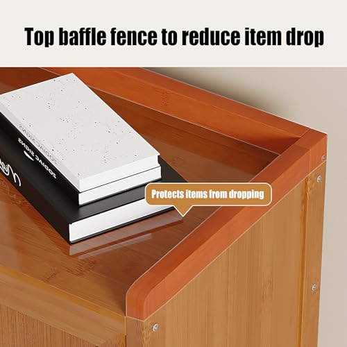 LOYALHEARTDY 8 Tier Shoe Storage Cabinet with Doors, Bamboo Free Standing Shoe Racks Entryway Shoe Organizer with Open Compartment, 35.4" W x 12.6" D x 42.1" H