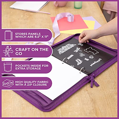 Metal Die & Stamp Storage Folder Large - Holds Panels 8.5 x 11 inches - Includes Zip Closure Perfect for Crafting on The Go by Crafter’s Companion