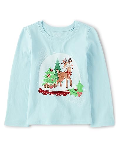 The Children's Place Baby-Girls and Toddler All Holidays Long Sleeve Graphic T-Shirts Christmas Snow Globe 5T