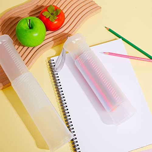 8 PCS Extendable Plastic Paint Brush Case Clear Long Paint Brush Holder Tube Storage Paintbrush Organizer Pencil Container Dustproof Watercolor Pen Container for Drawing Tools Makeup Artist Travel