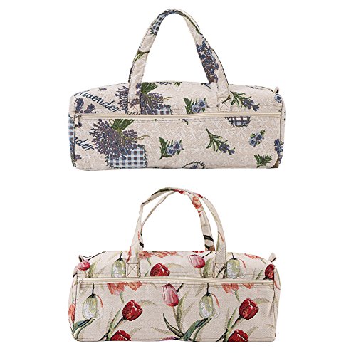 Yarn Organizer Bag, Household Fabric Knitting Bag Needles Yarn StorageBag Sewing Accessories Organizer for Sewing, Paper(rose jacquard)