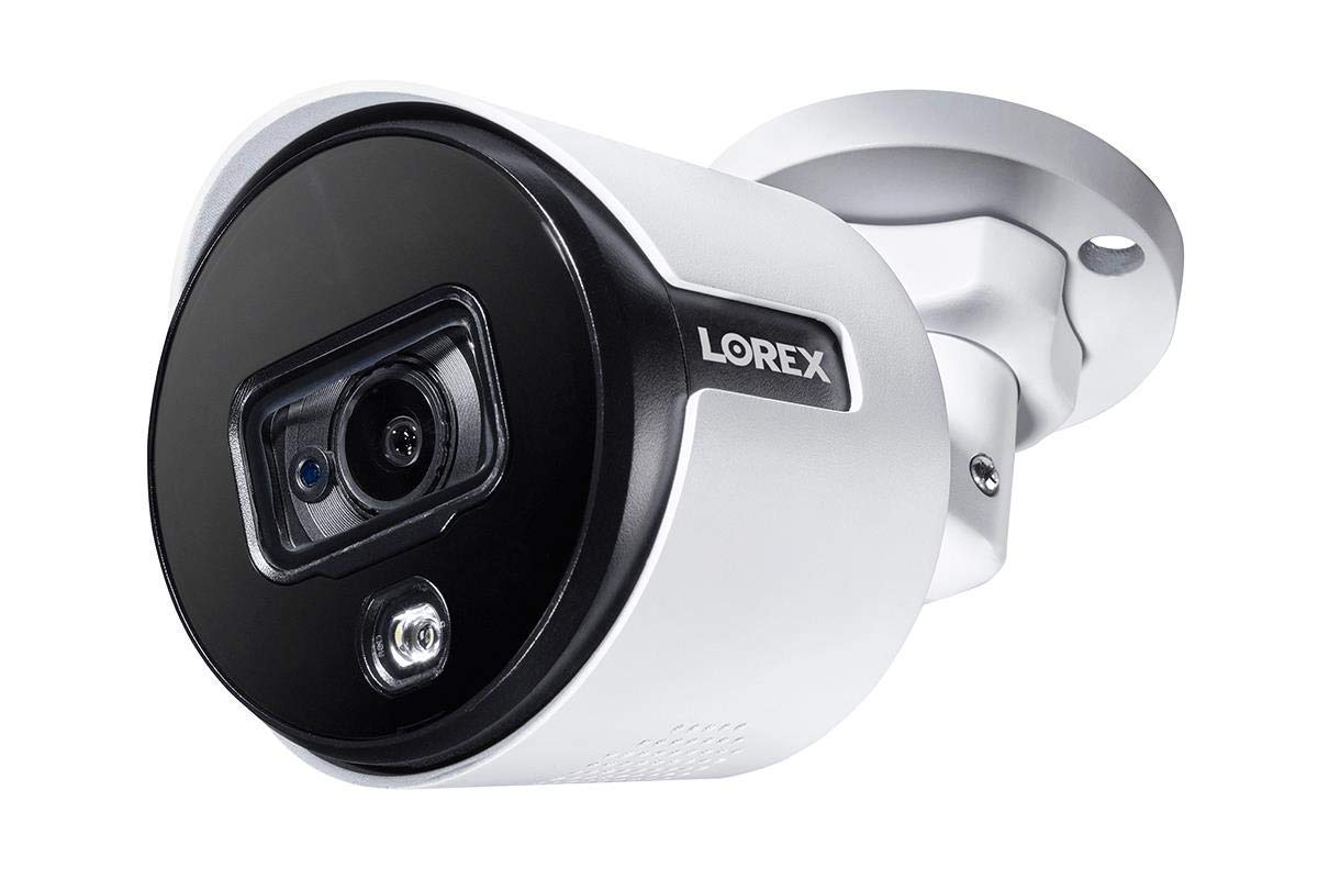 Lorex C581DA Indoor/Outdoor 2K 5MP Super Analog HD Active Deterrence Bullet Camera, 2.8mm, 135ft IR Night Vision, CNV, Works with D841/D841B Series, Only Camera, White (Renewed)